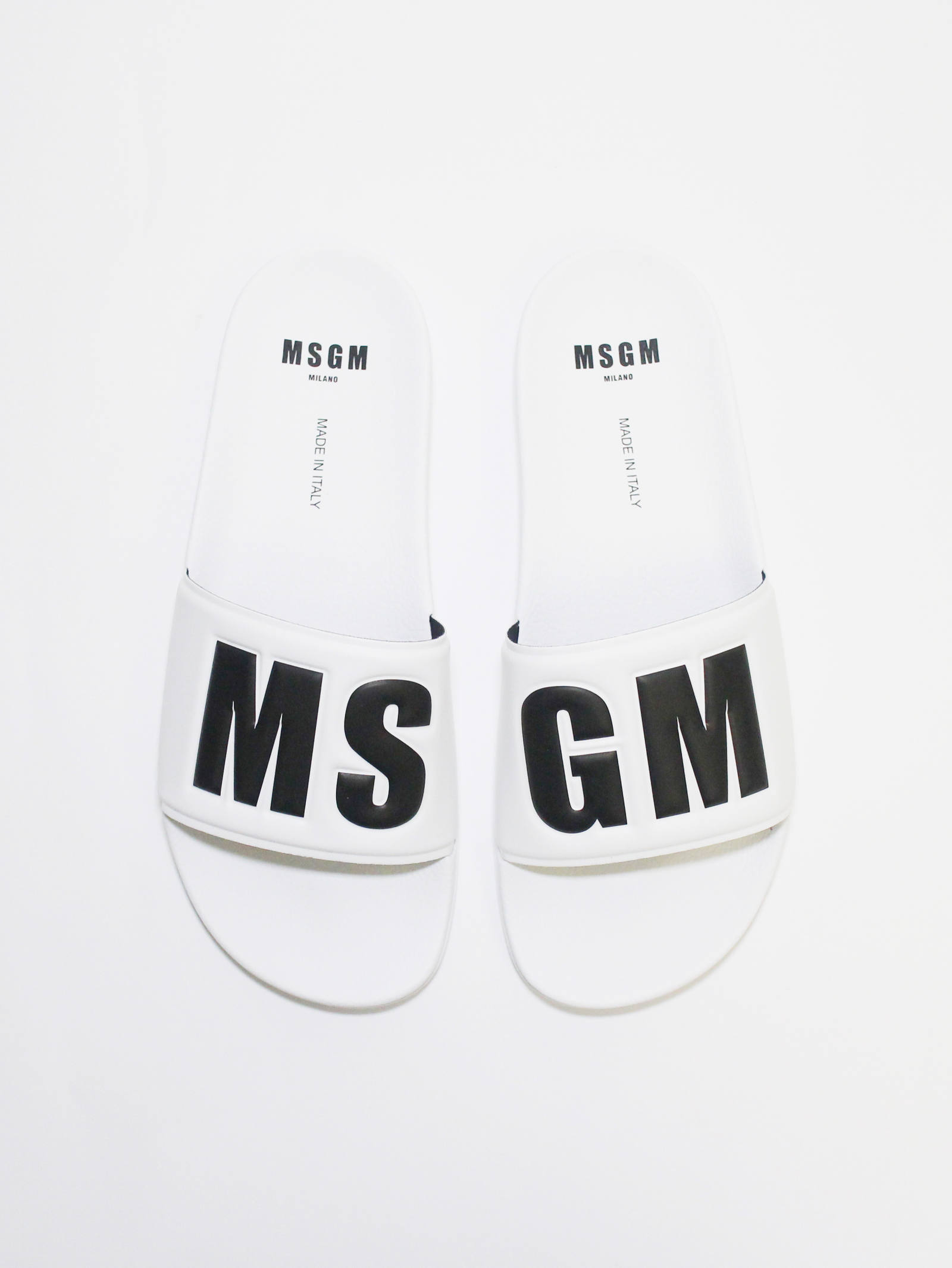 MSGM - MSGMロゴ サンダル - LOGO POOL SLIDE - WHITE | ADDICT WEB SHOP